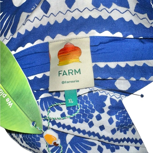 FARM Rio | Skirts | Farm Rio Jungle Scarf Navy Blue Mini Skirt Wrap ...